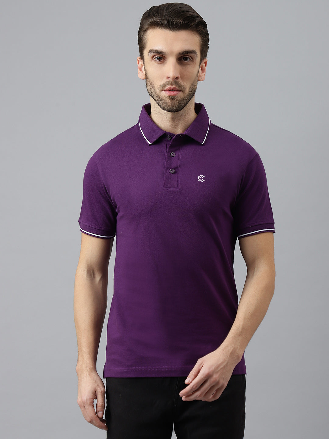 Purple Classic White Tipping Polo – Color Capital